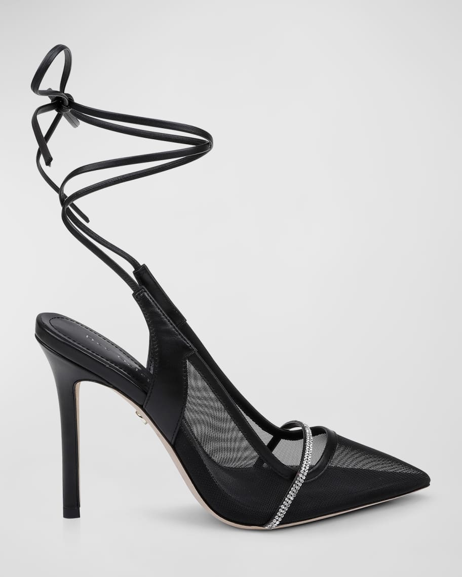 DEE OCLEPPO Brenda Mesh Ankle-Wrap Pumps | Neiman Marcus