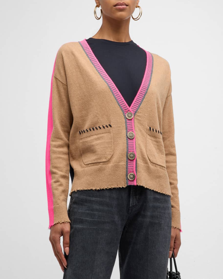 Lisa Todd Pocket Pleaser Colorblock Button-Down Cardigan | Neiman Marcus