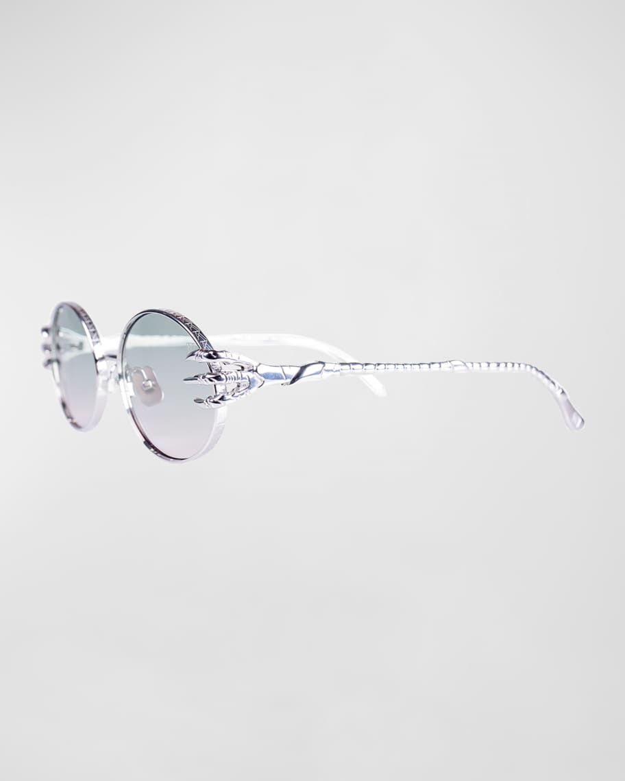 Anna-Karin Karlsson Claw Aventure Silver Titanium Oval Sunglasses ...