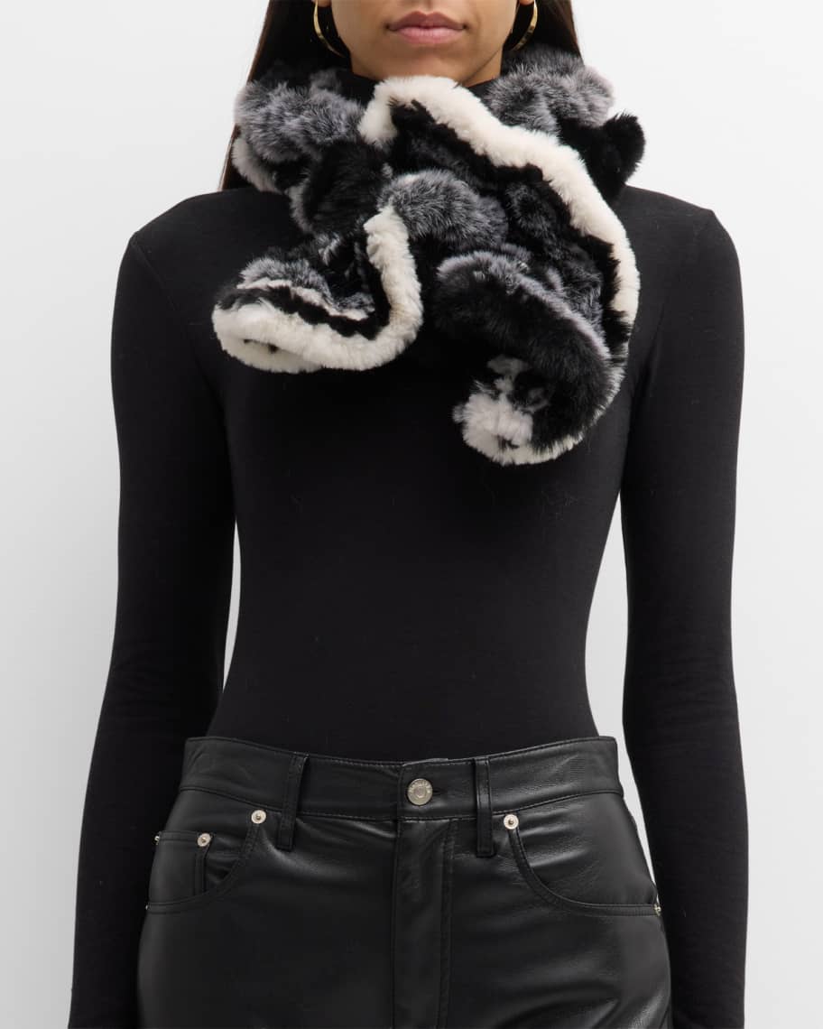 Jocelyn Multi Faux Fur Ruffle Scarf | Neiman Marcus