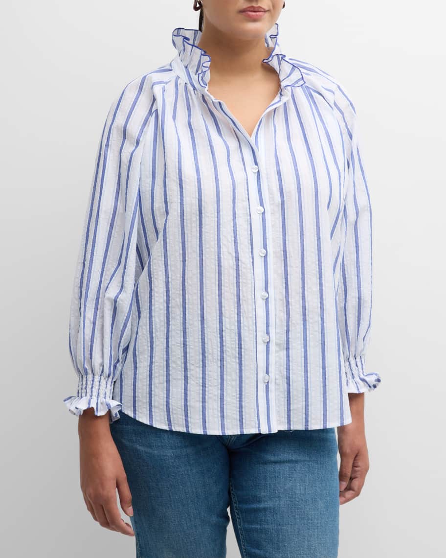 Finley Plus Size Fiona Striped Cotton Shirt | Neiman Marcus