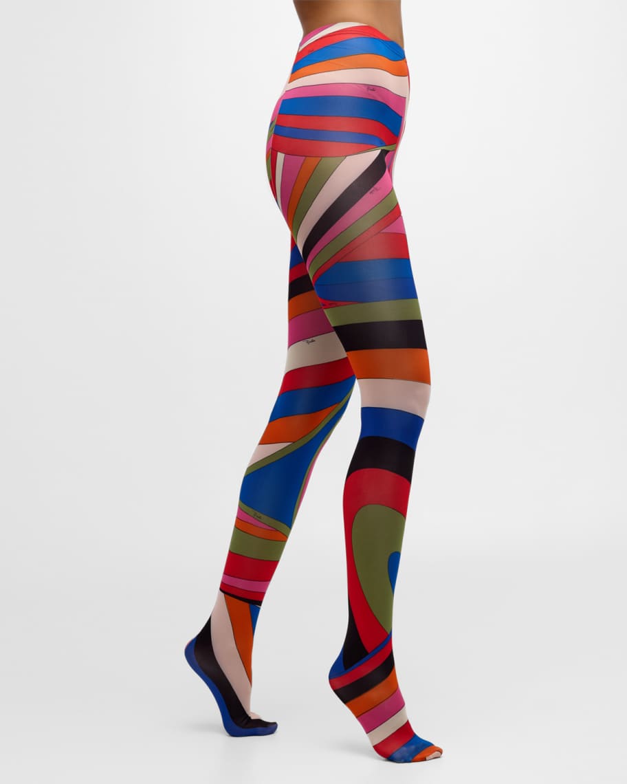 Emilio Pucci Geometric High-Waisted Tights | Neiman Marcus