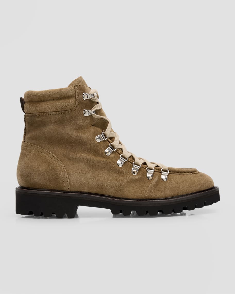 Aquatalia Men's Gustavo Weatherproof Suede Lace-Up Boots | Neiman Marcus