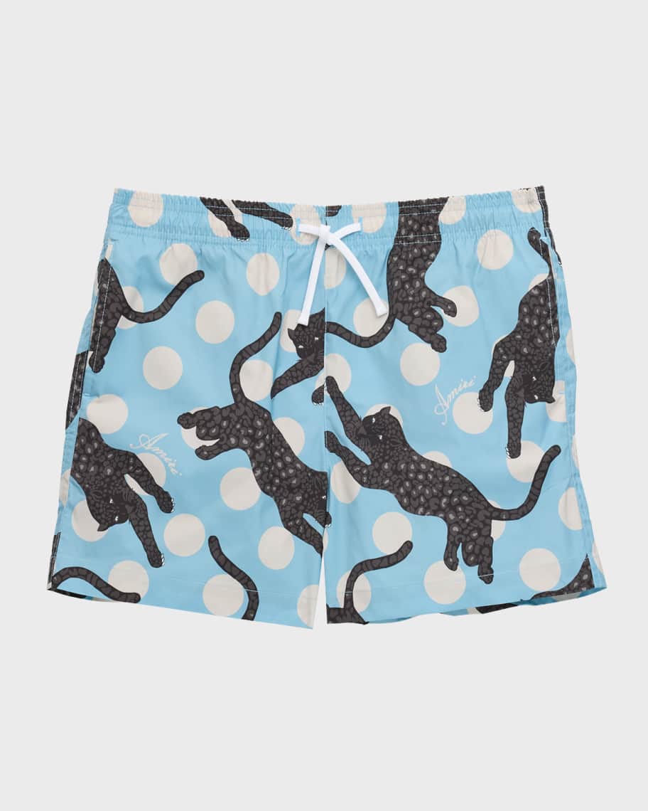 Amiri Boy's Polka Dot & Leopard-Print Swim Shorts, Size 4-12 | Neiman ...