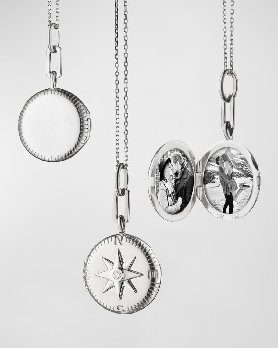 Monica Rich Kosann Sterling Silver "Adventure" Compass Locket Necklace ...