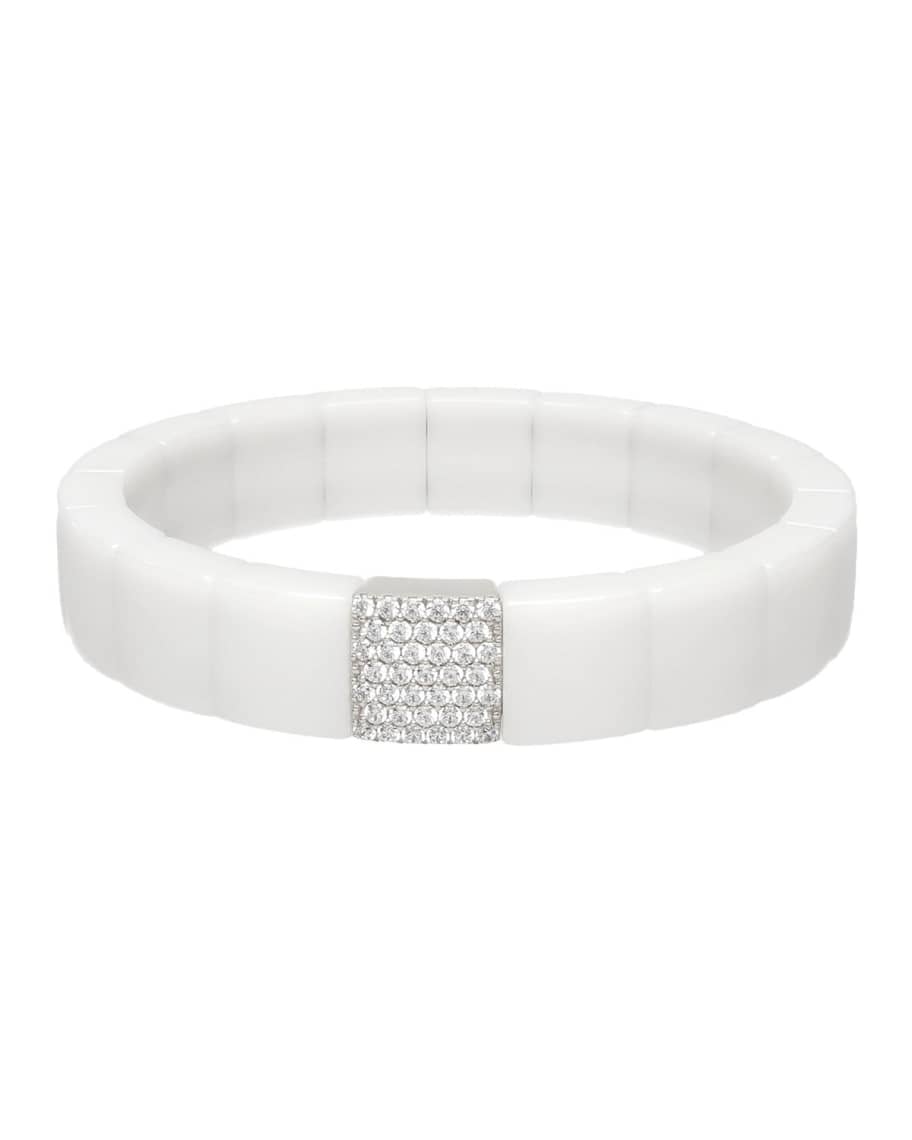 Roberto Demeglio White Ceramic 1-Row Bracelet w/ Diamonds | Neiman Marcus