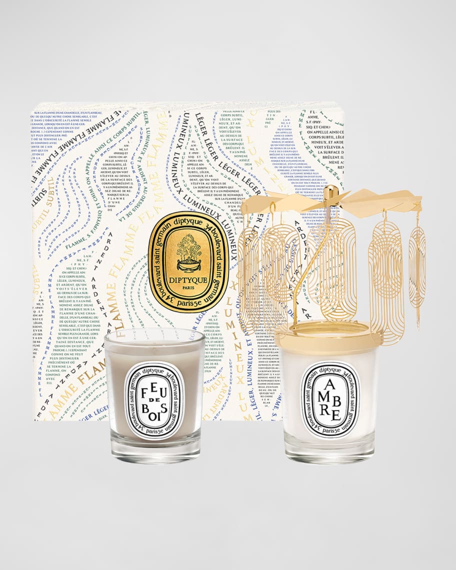 DIPTYQUE Ambre (Amber) & Feu de Bois (Firewood) Scented Candle Carousel ...