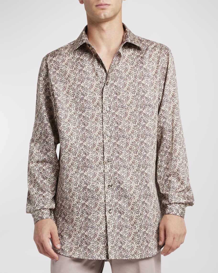 Etro Men's Palm-Print Button-Down Shirt | Neiman Marcus
