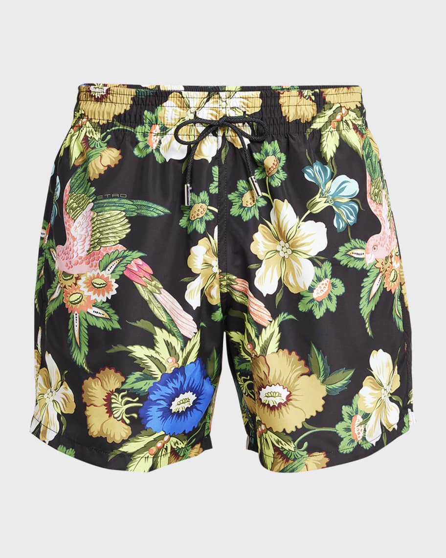 Etro Men's Floral-Print Swim Trunks | Neiman Marcus
