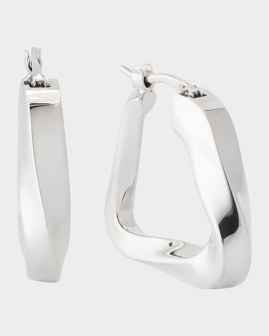 Bottega Veneta Small Twist Triangle Hoop Earrings | Neiman Marcus