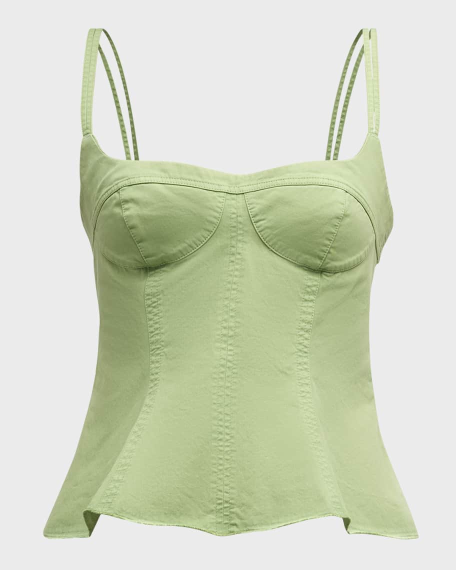 Stella McCartney Garment Dyed Peplum Bustier Top | Neiman Marcus