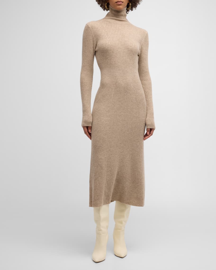 Derek Lam 10 Crosby Diana Ribbed Turtleneck Sweater Dress | Neiman Marcus
