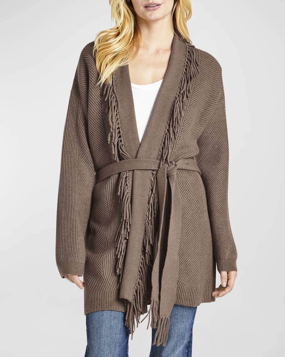 Splendid Cora Belted Fringe Cardigan | Neiman Marcus