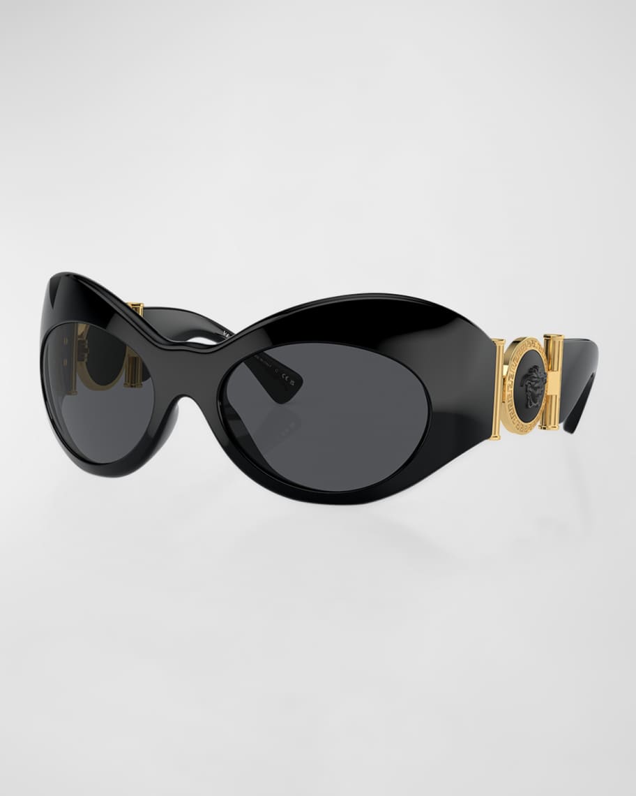 Versace Oversized Acetate Oval Sunglasses | Neiman Marcus