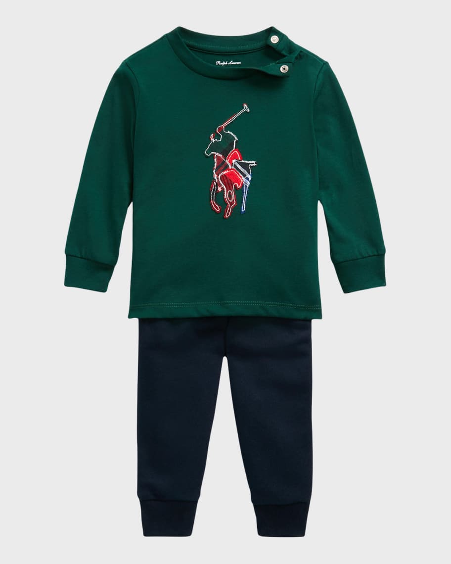 Ralph Lauren Childrenswear Boy's Two-Piece Pony Patchwork Fleece ...