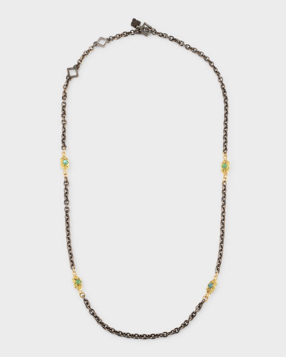 Armenta Alternating Scroll Necklace in Emerald Triplets | Neiman Marcus