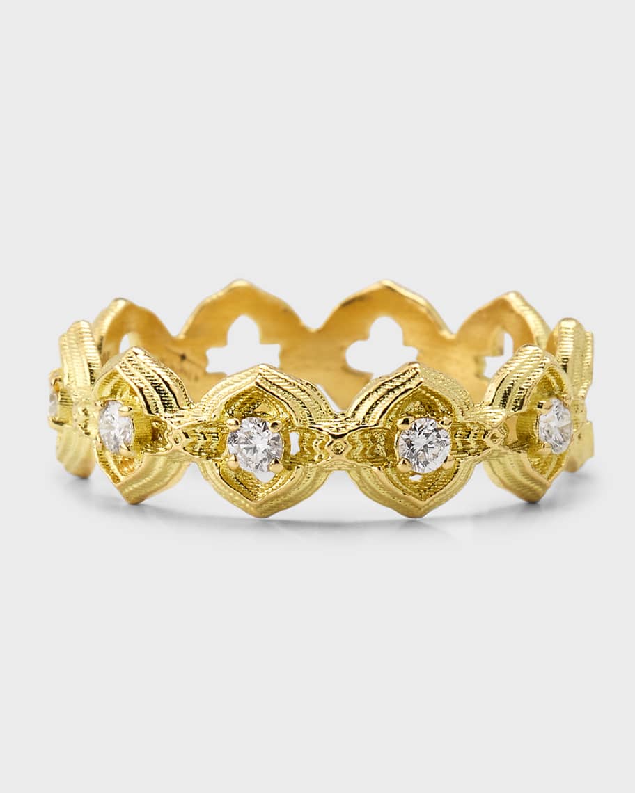 Armenta 18k Yellow Gold Sueno Scroll Band with White Diamonds | Neiman ...