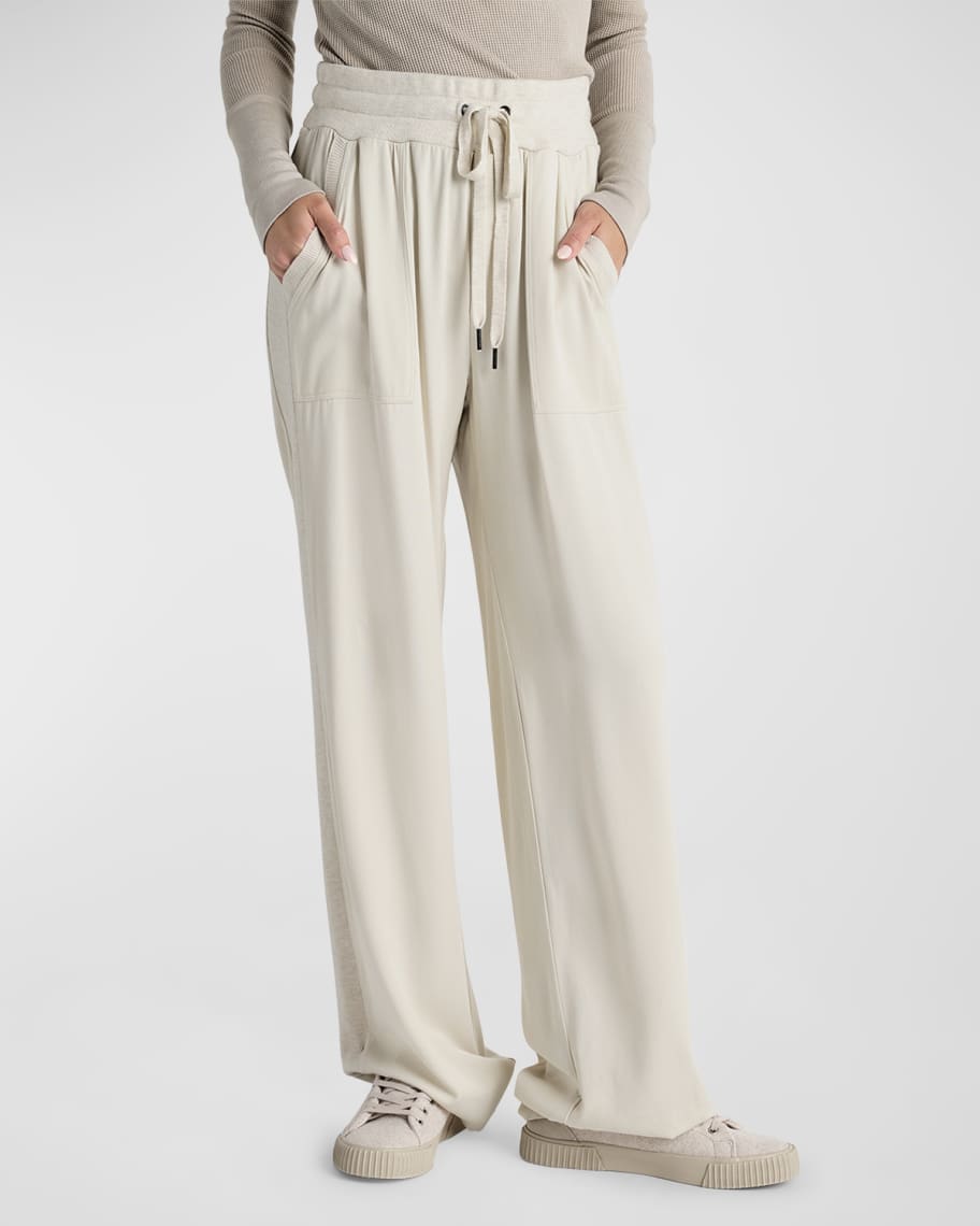Splendid Rafe High-Waist Wide-Leg Drawstring Pants | Neiman Marcus