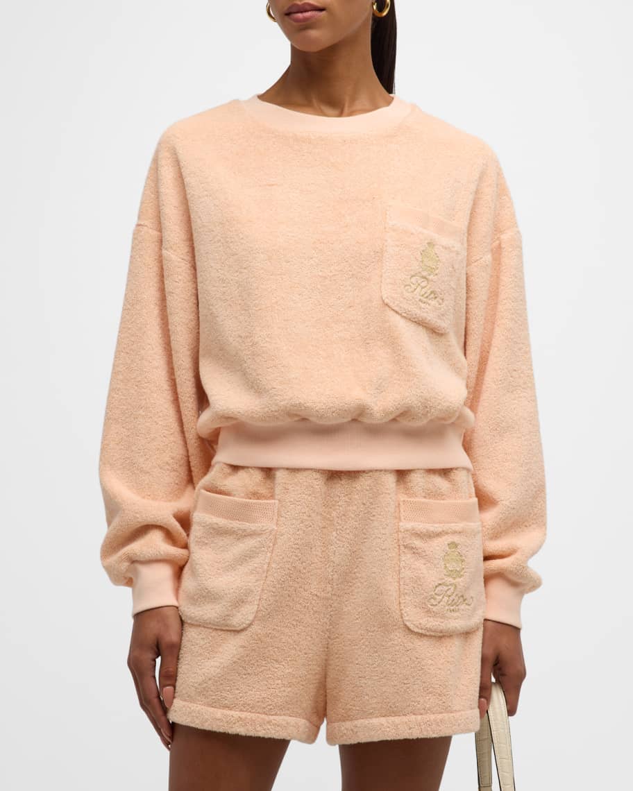 FRAME x Ritz Paris FRAME x Ritz Paris Cropped Cotton-Terry Sweatshirt ...