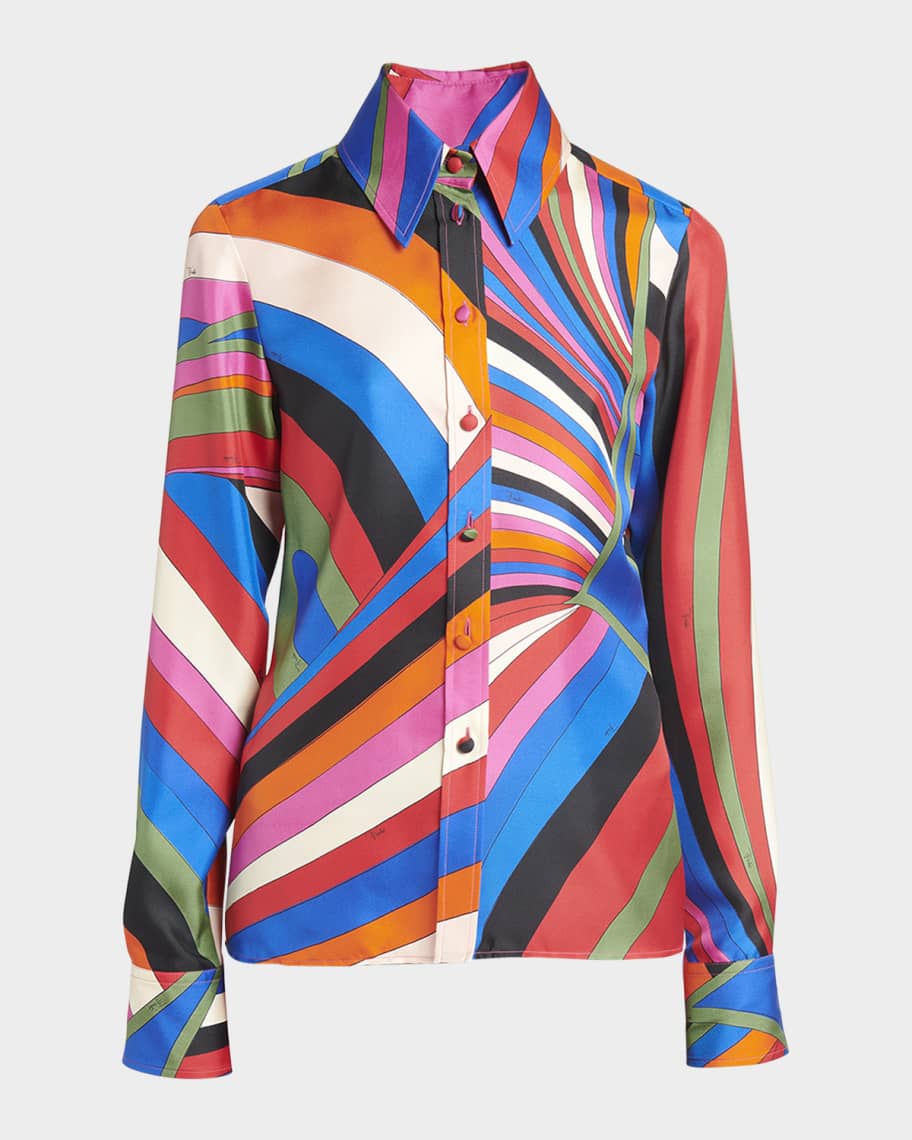 Pucci Abstract Print Collared Shirt | Neiman Marcus