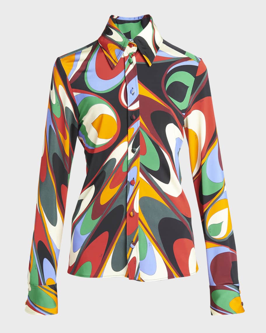 Pucci Abstract-Print Collared Shirt | Neiman Marcus