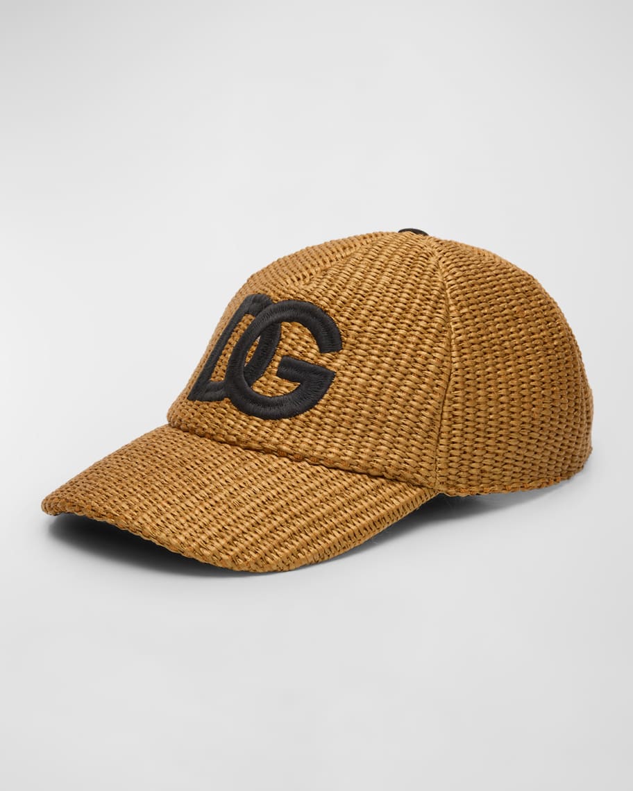 Dolce&Gabbana Men's Embroidered Raffia Baseball Cap | Neiman Marcus