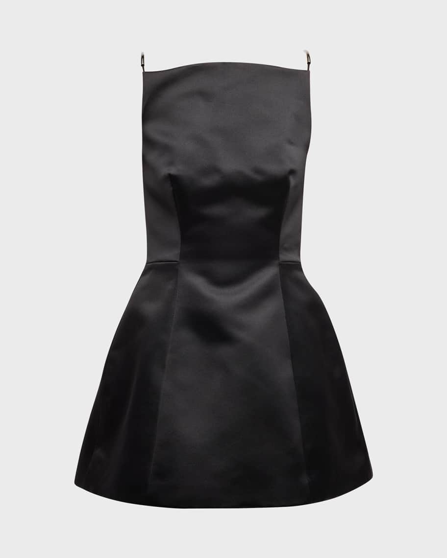 Brandon Maxwell Boat-Neck Sleeveless Silk Bubble Mini Dress | Neiman Marcus