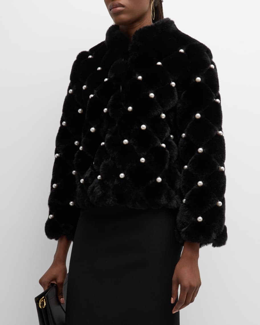 Kelli Kouri Pearly Faux Fur Jacket | Neiman Marcus