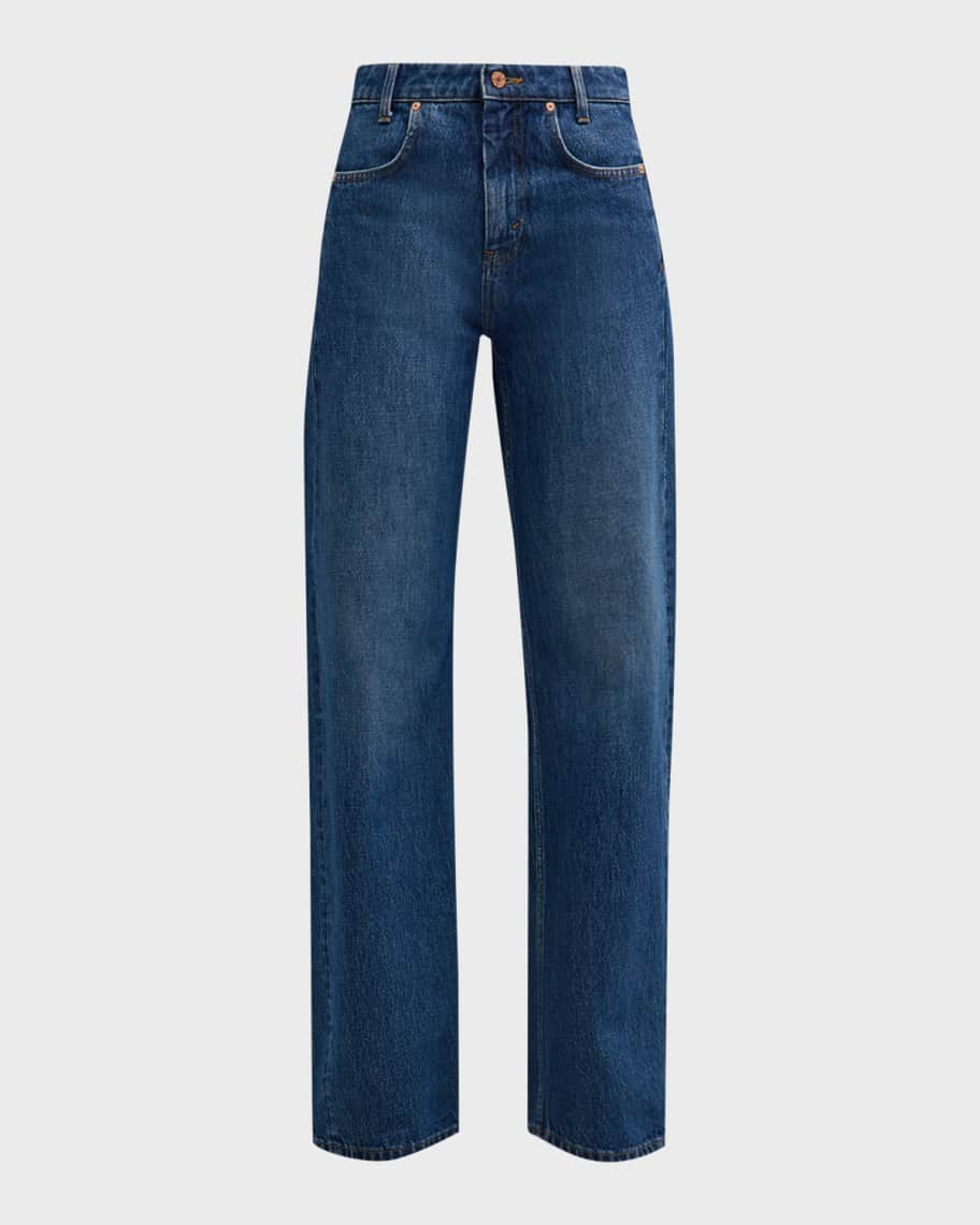 BITE Studios Ease Denim Mid-Rise Relaxed Straight-Leg Jeans | Neiman Marcus