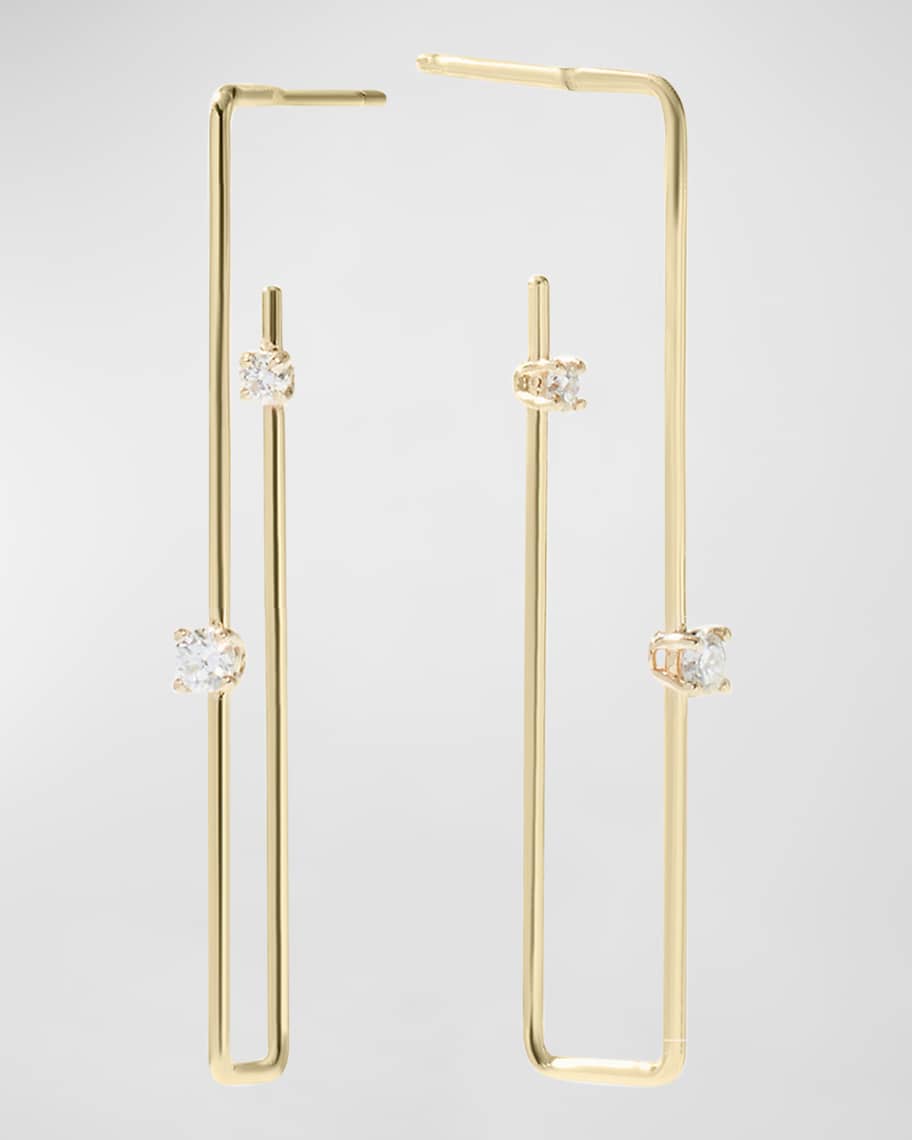 LANA 14k Diamond Wire Rectangle Hoops | Neiman Marcus