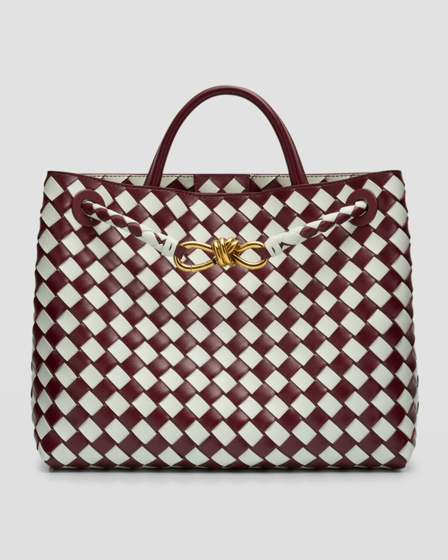 Bottega Veneta Andiamo Medium Bicolor Intrecciato Top-Handle Bag ...