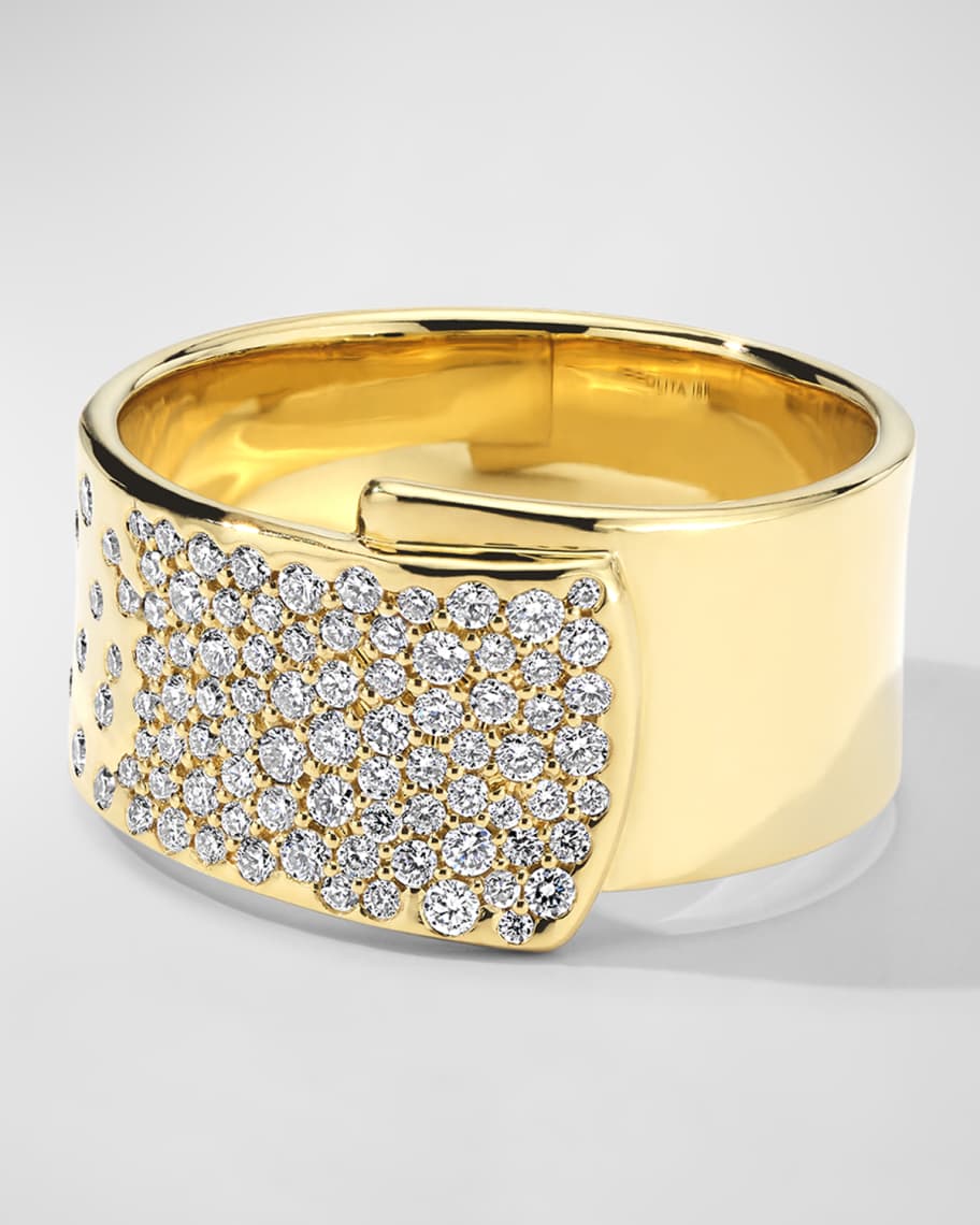 Ippolita 18K Stardust Wide Overlapping Ring with Diamonds | Neiman Marcus