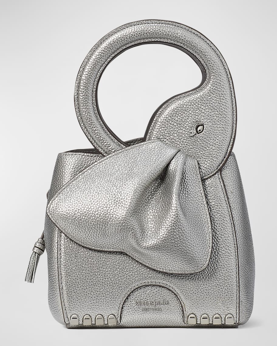kate spade new york ellie elephant metallic leather top-handle bag | Neiman Marcus