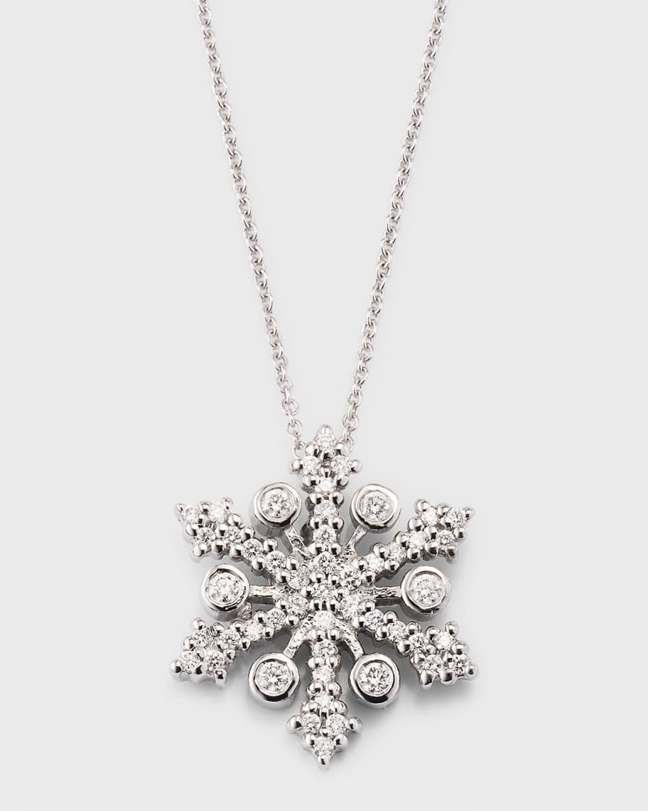 Roberto Coin 18K White Gold Diamond Snowflake Pendant Necklace | Neiman ...