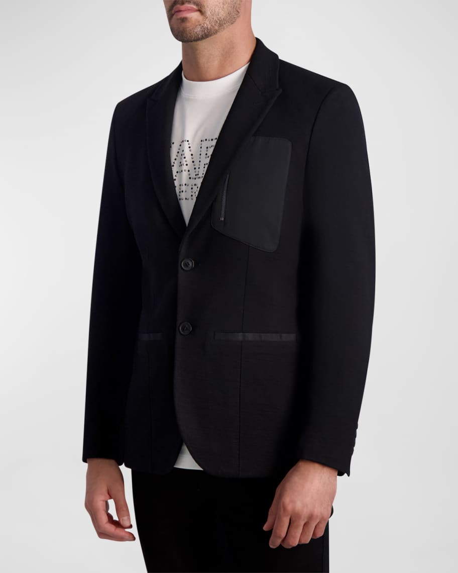 Karl Lagerfeld Paris White Label Men's Textured Blazer with Zip Pocket ...