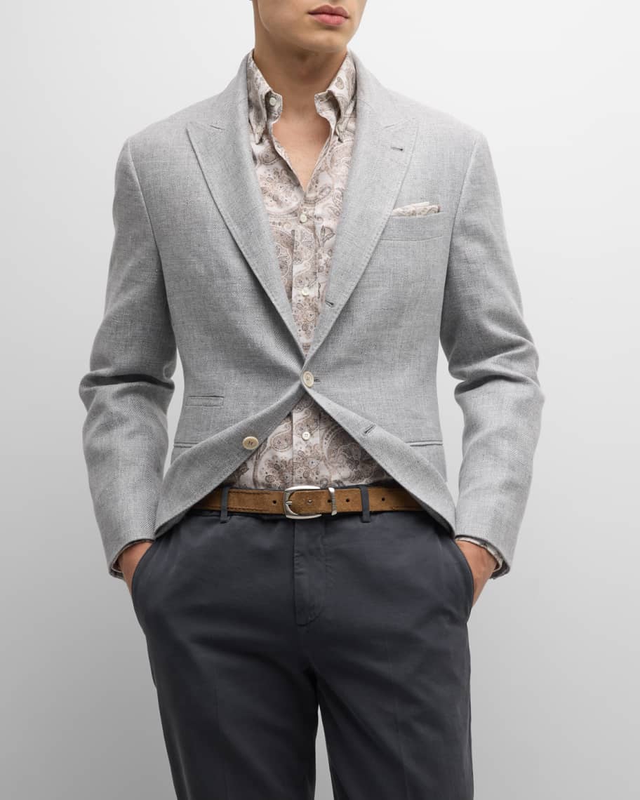 Brunello Cucinelli Men's Linen, Wool and Silk Peak-Lapel Sport Coat ...