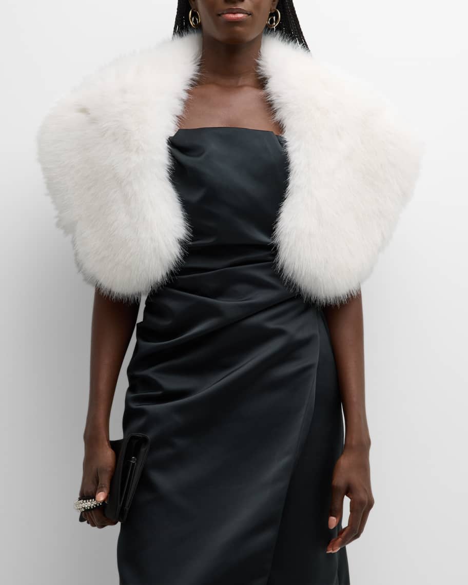 Adrienne Landau Short Faux Fur Shawl | Neiman Marcus