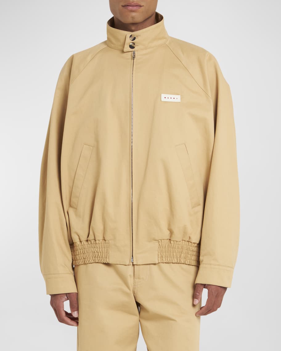 Marni Men's Oversized Cotton Gabardine Bomber Jacket | Neiman Marcus