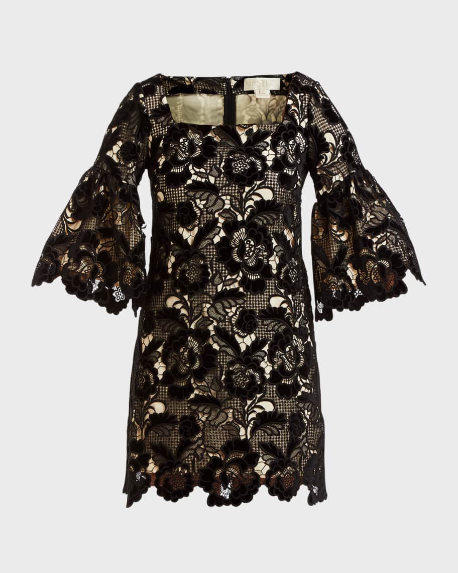 Mestiza New York Vivienne Bell-Sleeve Velvet Lace Mini Dress | Neiman ...