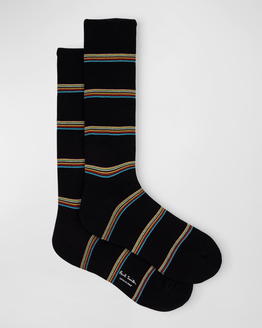 Paul Smith Men's Signature Stripe Crew Socks | Neiman Marcus