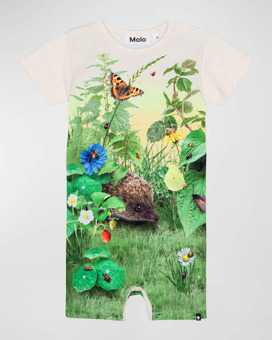 Molo Boy's Finn Animal-Print Shortall, Size 6M-18M | Neiman Marcus