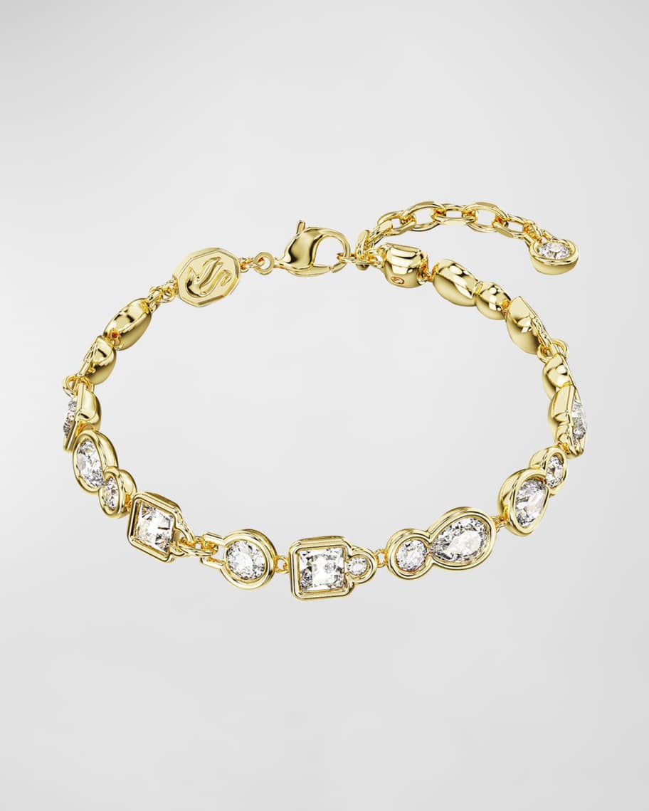 SWAROVSKI Dextera Gold-Tone Mix-Cut Crystal Bracelet | Neiman Marcus