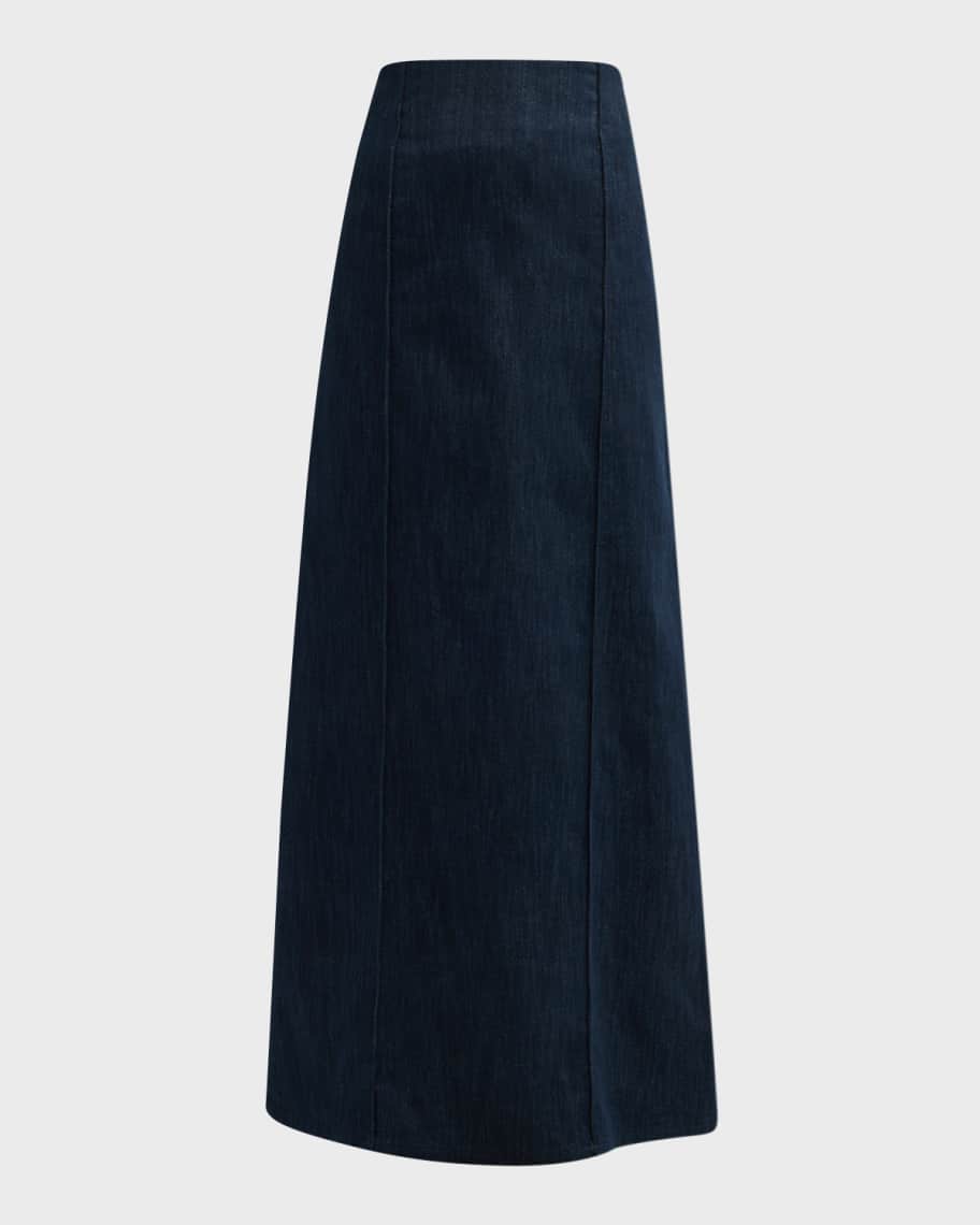 Brunello Cucinelli Denim Lurex Mermaid Maxi Skirt | Neiman Marcus