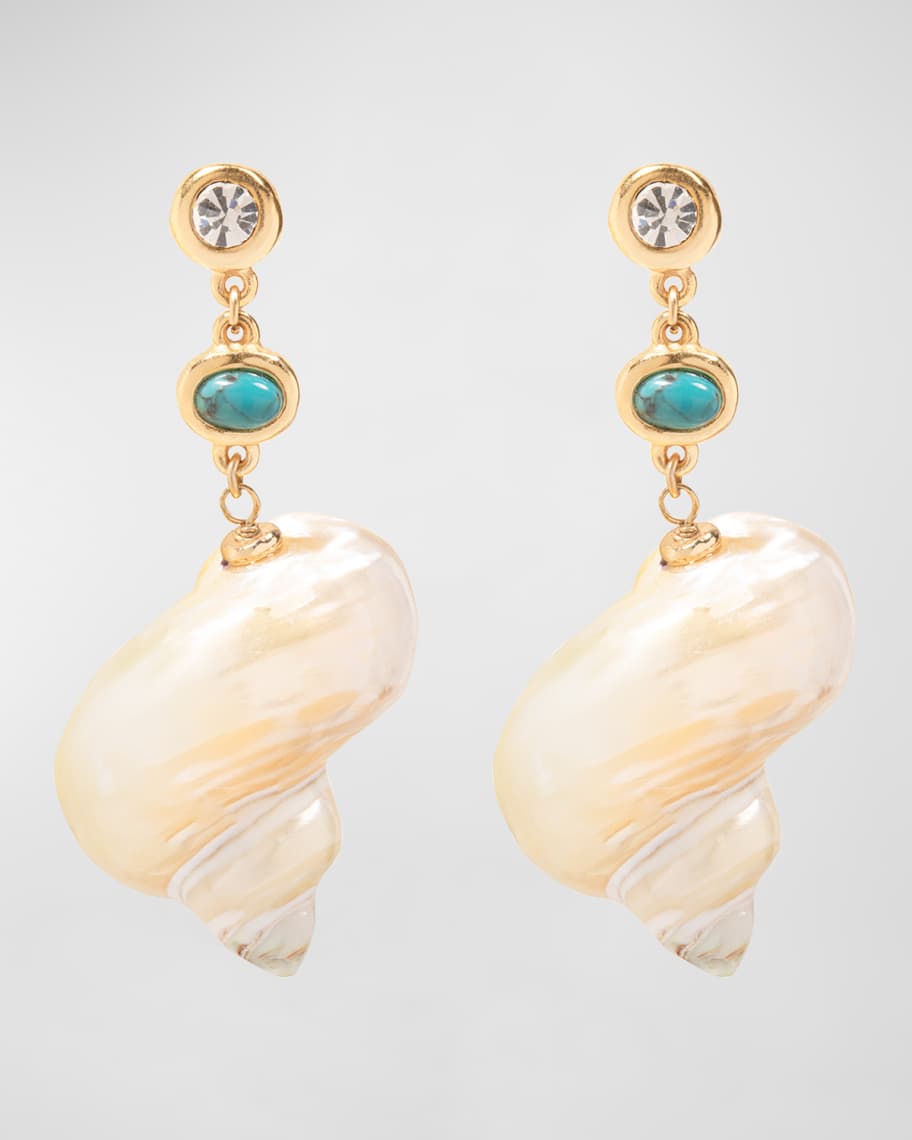 Sequin Shell Earrings | Neiman Marcus