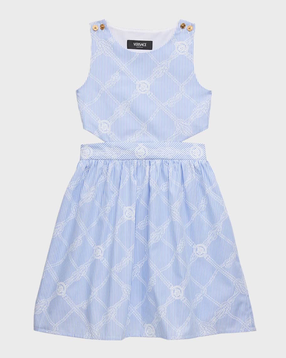 Versace Girl's Sleeveless Pop Stripe Rope Check Dress, Size 4-14 ...