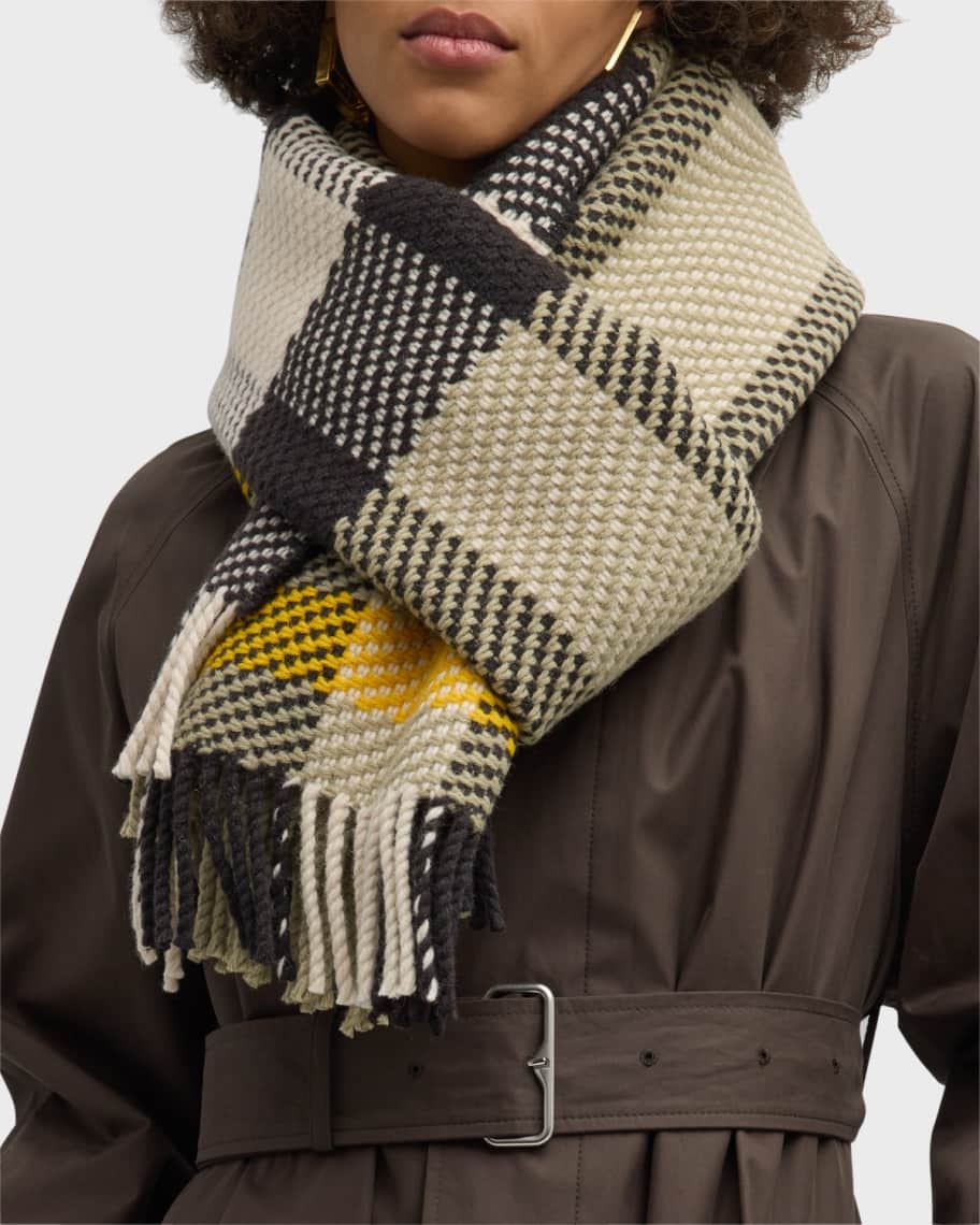 Burberry Jumbo Check Wool Scarf | Neiman Marcus