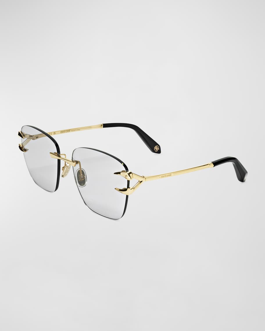 Roberto Cavalli Tiger Tooth Rimless Square Sunglasses | Neiman Marcus