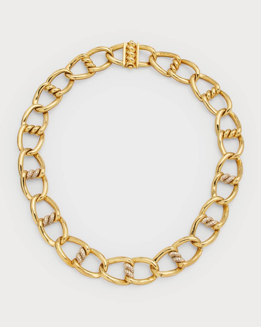 Roberto Coin 18K Cialoma Collar with Diamond Twist | Neiman Marcus