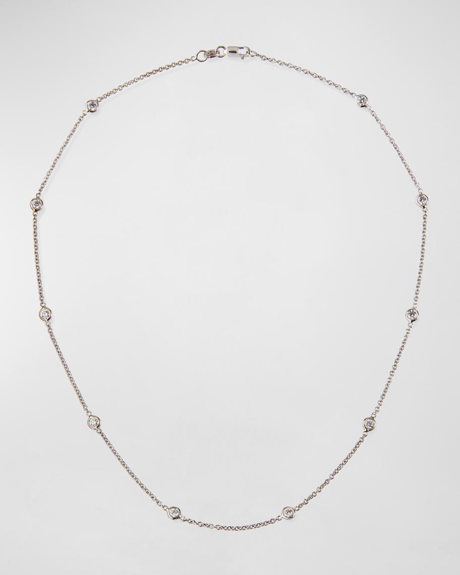 Roberto Coin 18K White Gold Diamond Bezel Necklace | Neiman Marcus