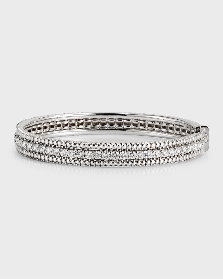 Roberto Coin 18K White Gold Siena Bangle with Diamonds | Neiman Marcus